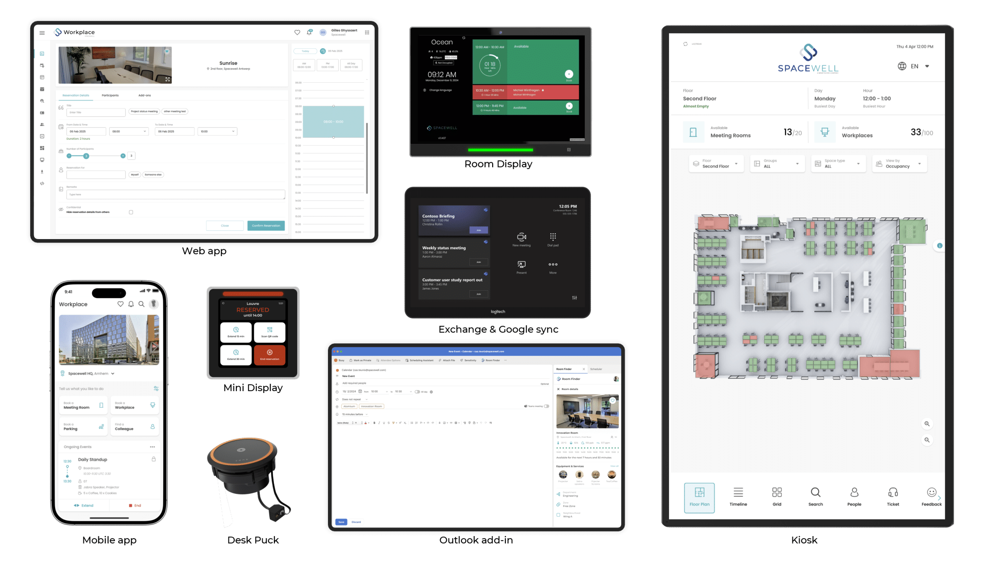 Spacewell’s New mini Meeting room display